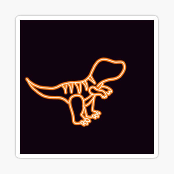 "Dino Neon Orange" Sticker for Sale by Gummy-Piu | Redbubble