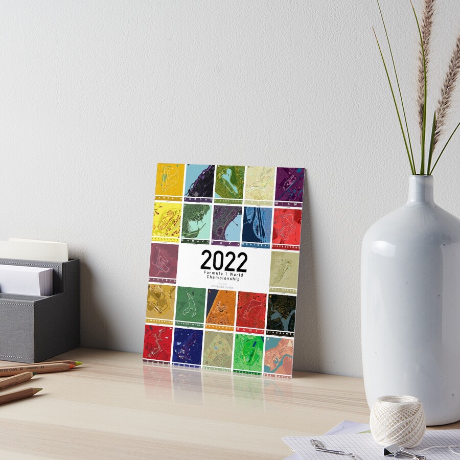 "2022 Formula 1 Calendar | Track Map for Poster Wall Art | Formula 1 ...