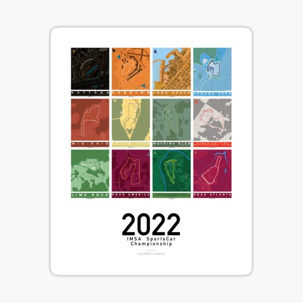 "IMSA 2022 Season Calendar | Track Map for Poster Wall Art | IMSA ...