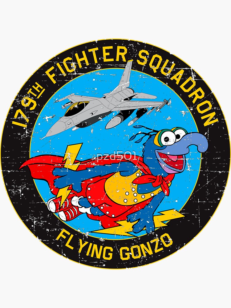 "USAF - 179th Fighter Squadron - Flying Gonzo - Personal patch - Grunge ...
