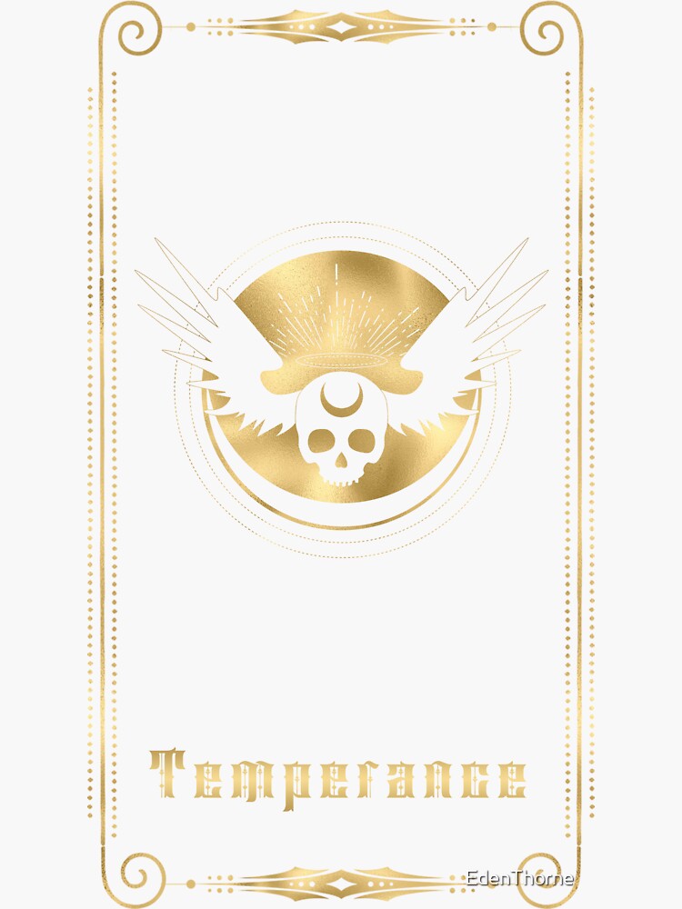 "Temperance Card - Black and Gold" Sticker for Sale by EdenThorne ...