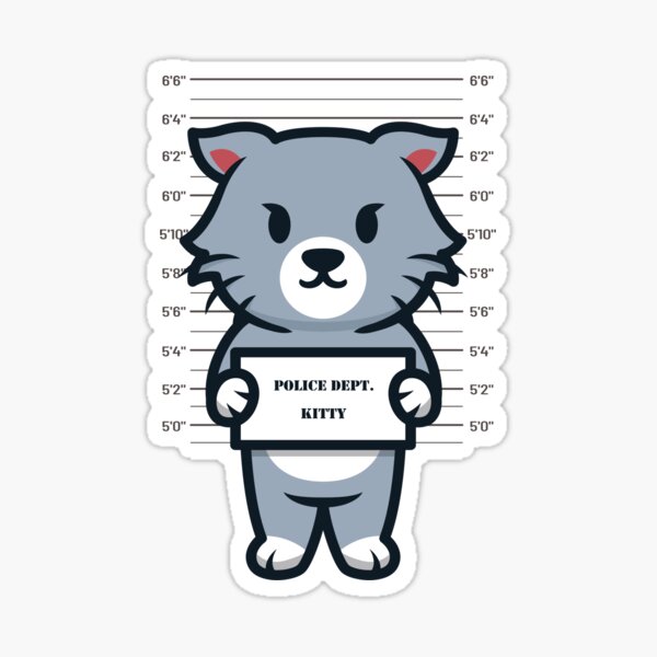 "Cute Cat in Jail" Sticker for Sale by mkzmerch | Redbubble