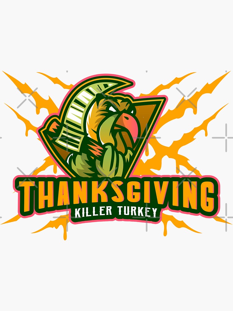 "Thanksgiving Killer Turkey" Sticker for Sale by AmberSiraj | Redbubble