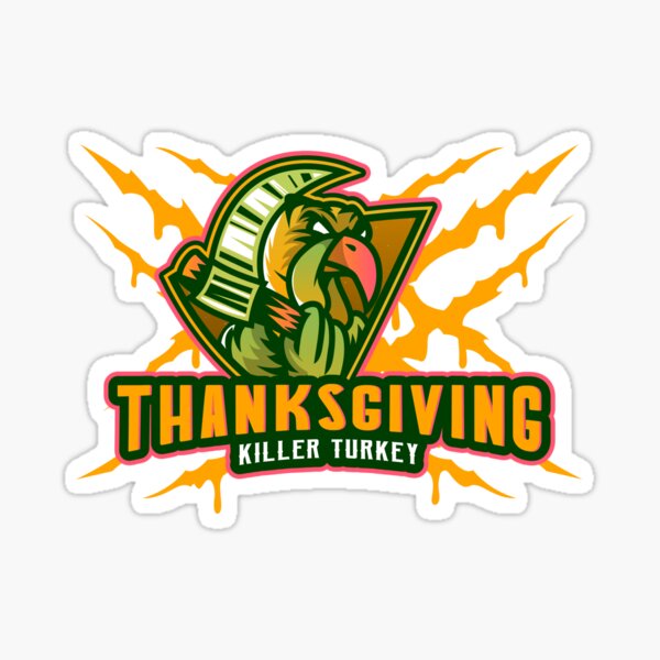 "Thanksgiving Killer Turkey" Sticker for Sale by AmberSiraj | Redbubble