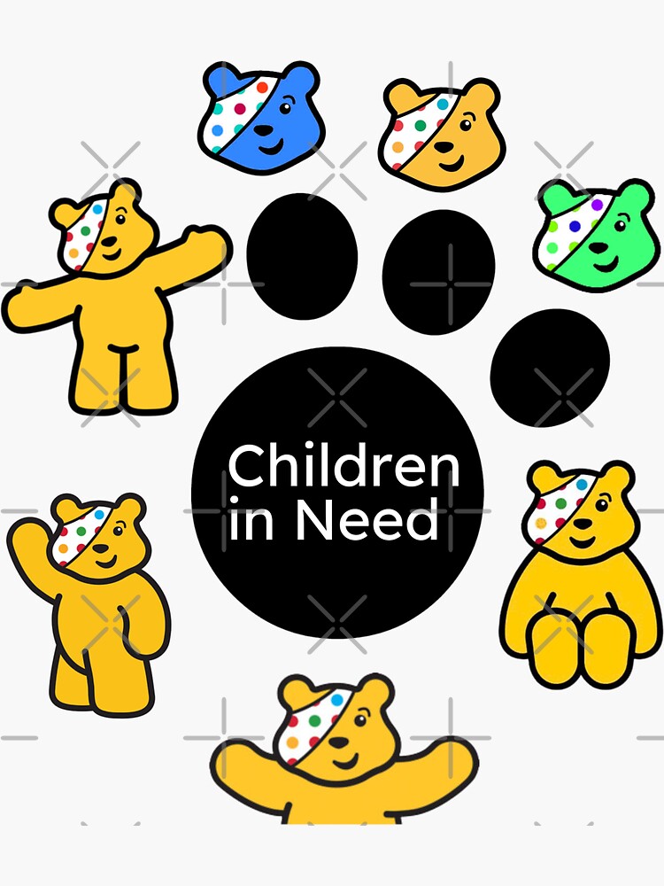 "Pudsey Bear Sticker Collection" Sticker for Sale by Denel-Arts | Redbubble