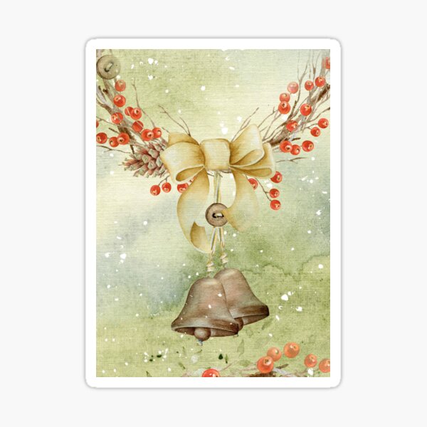"Vintage Holiday Bells" Sticker for Sale by JMarielle | Redbubble