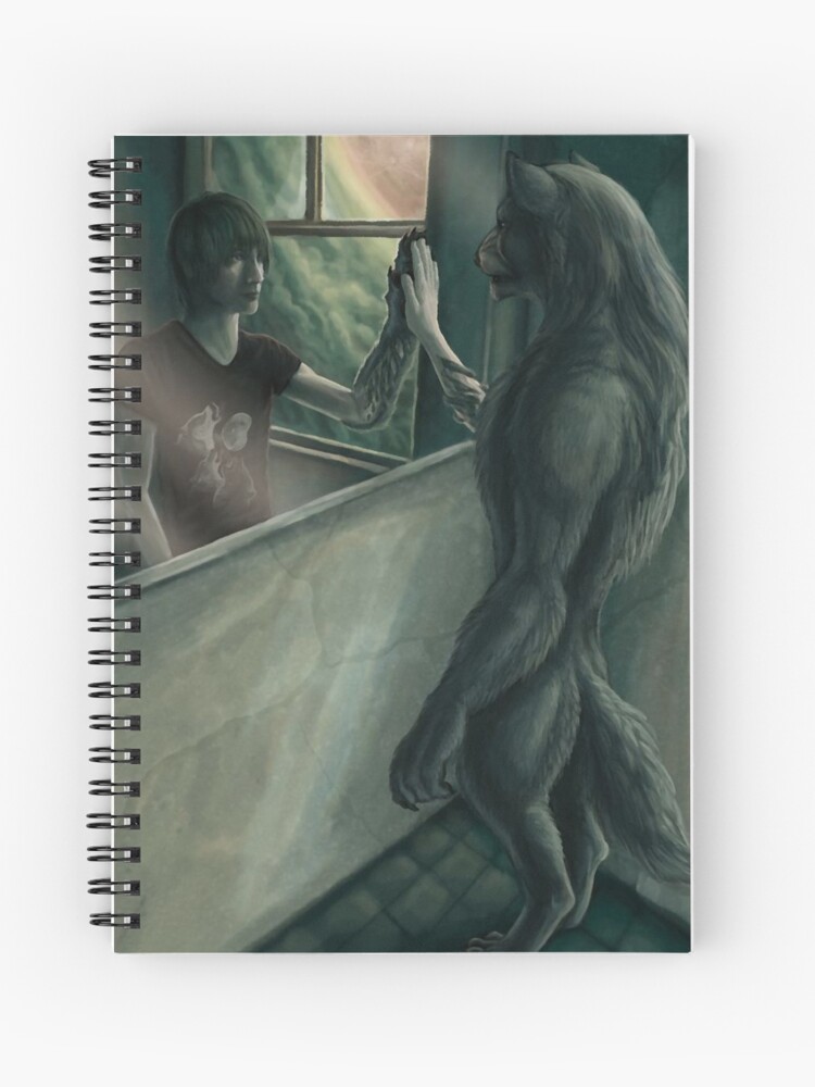 "Emo wolf meme in mirror" Spiral Notebook for Sale by Ugly Bugs | Redbubble