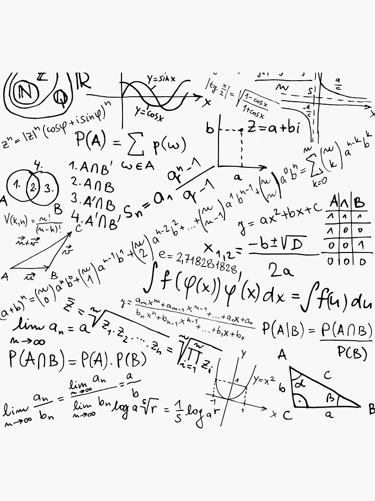 "Mathematics - Mathematical Rules - Mathematical Calligraphy" Sticker ...