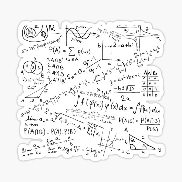 "Mathematics - Mathematical Rules - Mathematical Calligraphy" Sticker ...