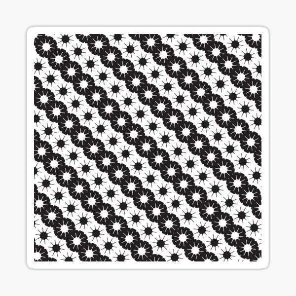 Diagonal Arrays Of Spiky White And Black Balls Sticker For Sale By