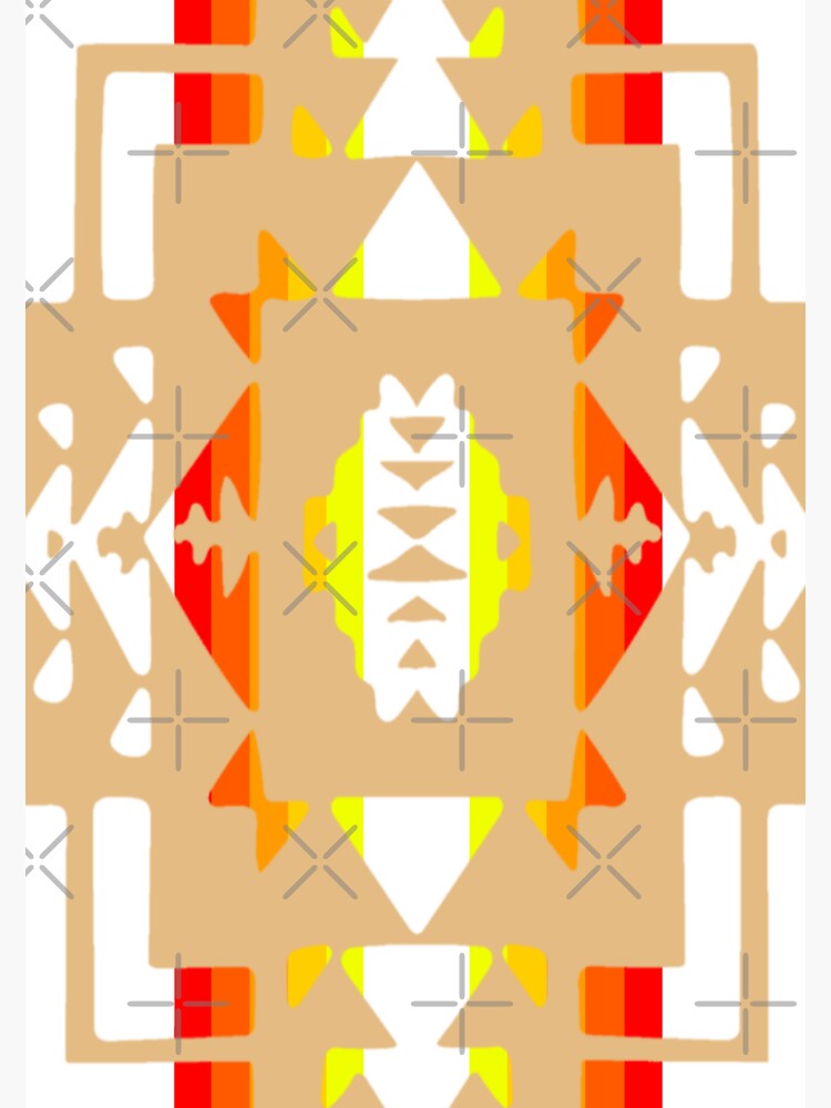 "Tan / Fire Color / White Native Blanket Print " Sticker for Sale by ...