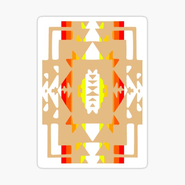 "Tan / Fire Color / White Native Blanket Print " Sticker for Sale by ...