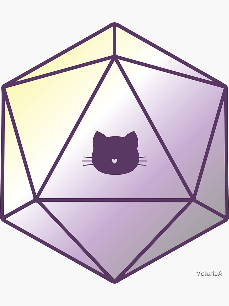 "Non-Binary D20 with Cat Subtle Pride Sticker" Sticker for Sale by ...