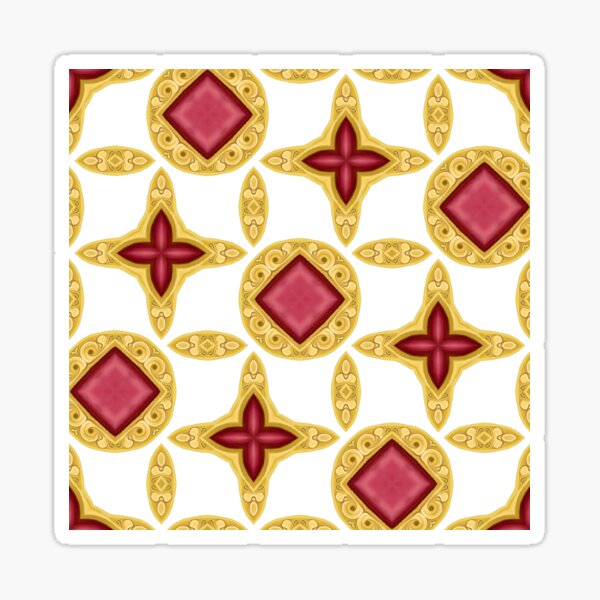 "Yellow and Red Gem Aesthetic Pattern 2" Sticker for Sale by Bright76 ...