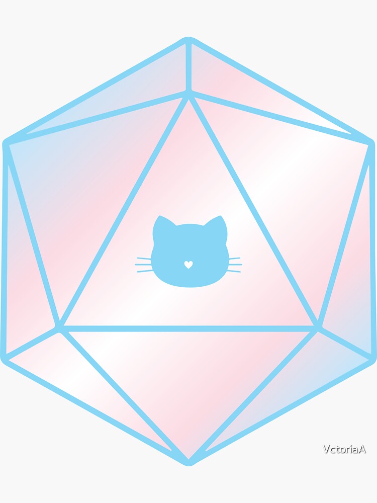 "Trans D20 with Cat Subtle Pride Sticker" Sticker for Sale by VctoriaA ...