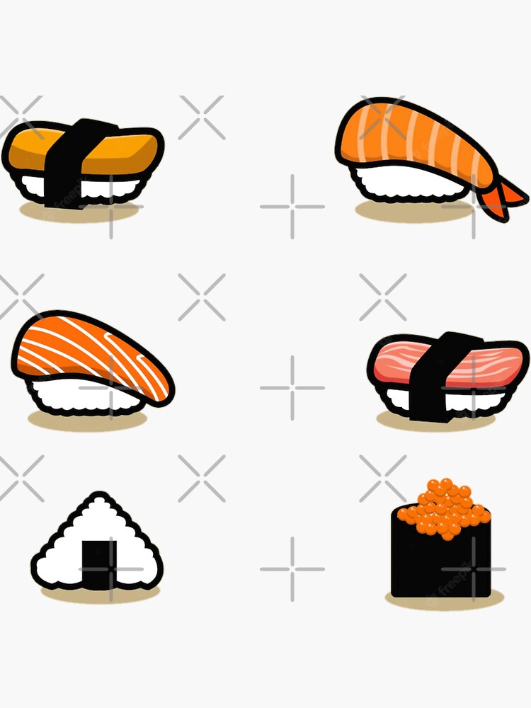 "Kawaii Sushi Sticker Pack sushi pattern" Sticker for Sale by ...