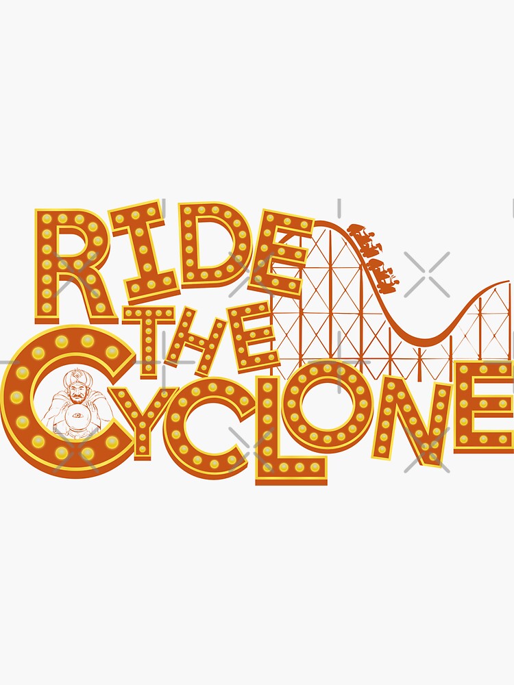"Ride the Cyclone" Sticker for Sale by Thunderpawsed | Redbubble