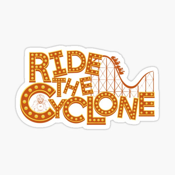 "Ride the Cyclone" Sticker for Sale by Thunderpawsed | Redbubble