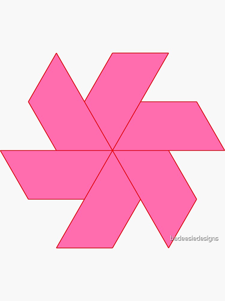 "Pink Trapezoid Tile Blossom" Sticker for Sale by badeesiedesigns ...