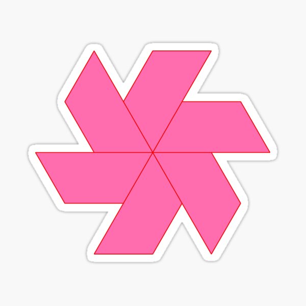 "Pink Trapezoid Tile Blossom" Sticker for Sale by badeesiedesigns ...