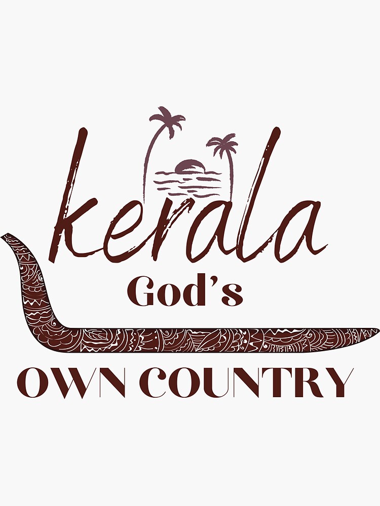 "Kerala gods own country" Sticker for Sale by nemberoneart | Redbubble