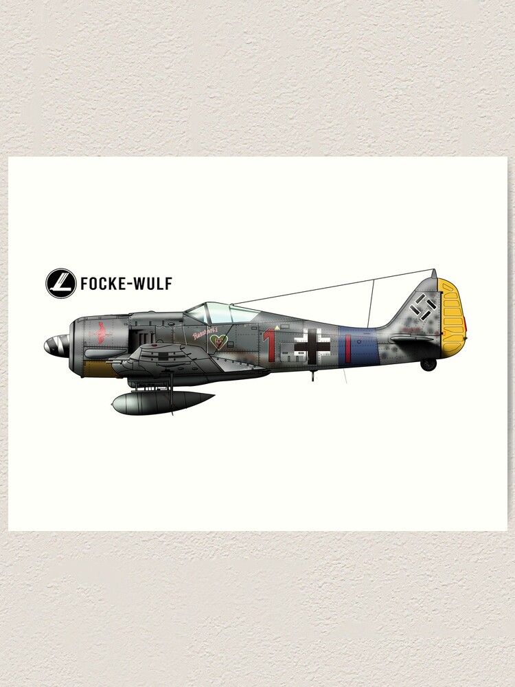"Focke Wulf FW190A8 Wurger (black logo)" Art Print for Sale by ...