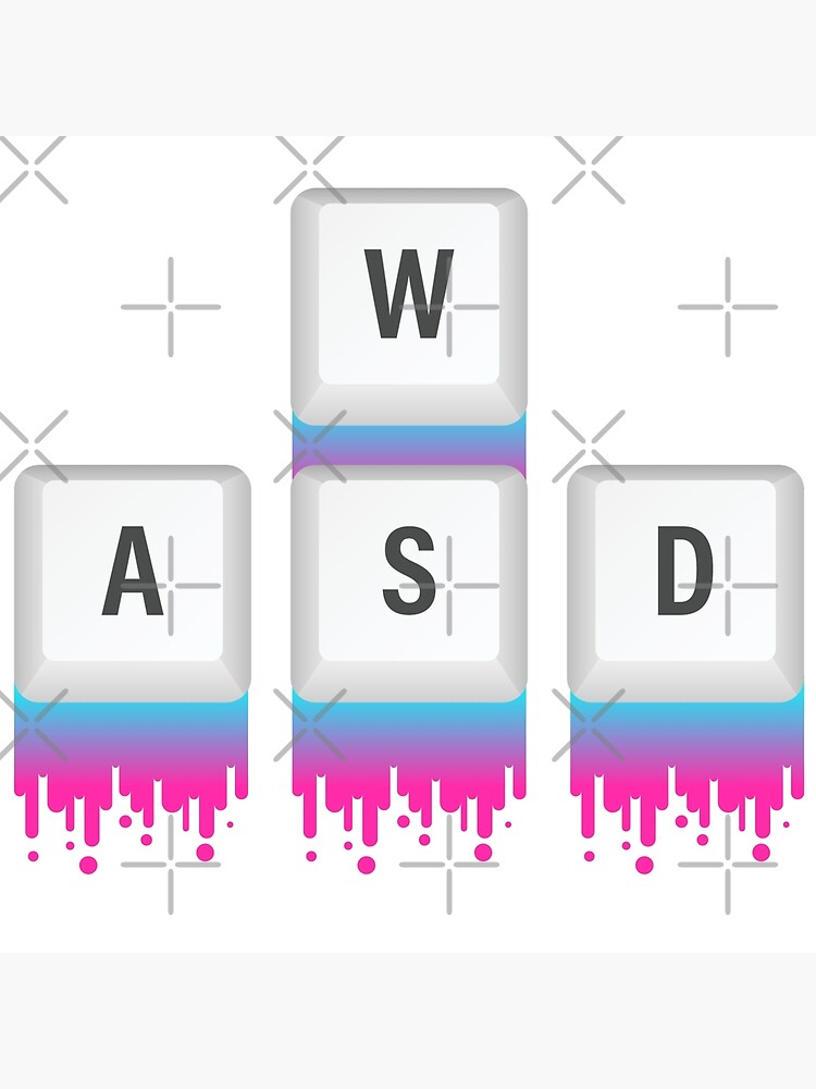 "WASD Neon Paint Drip Gradient Gaming Keyboard" Poster for Sale by ...