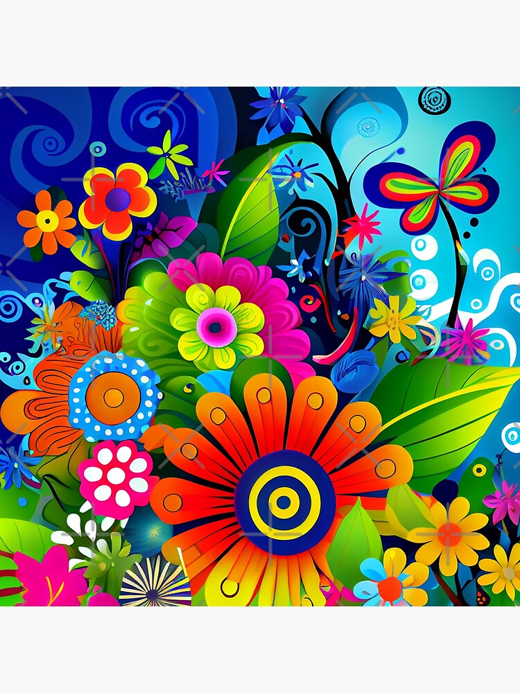 "Nature scenery art, happy, energizing, psychedelic, goofy, funky ...