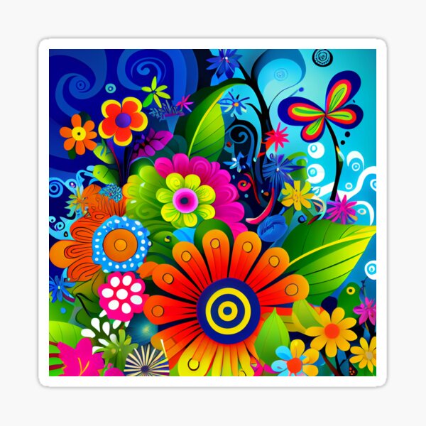 "Nature scenery art, happy, energizing, psychedelic, goofy, funky ...