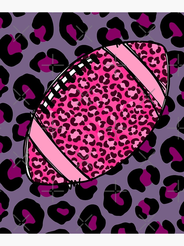 "Pink A rugby ball pink leopard rugby ball aesthetic" Photographic ...