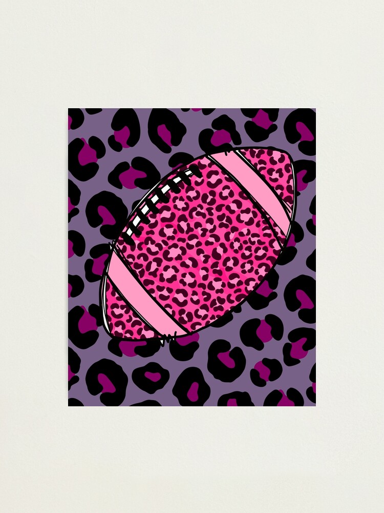 "Pink A rugby ball pink leopard rugby ball aesthetic" Photographic ...