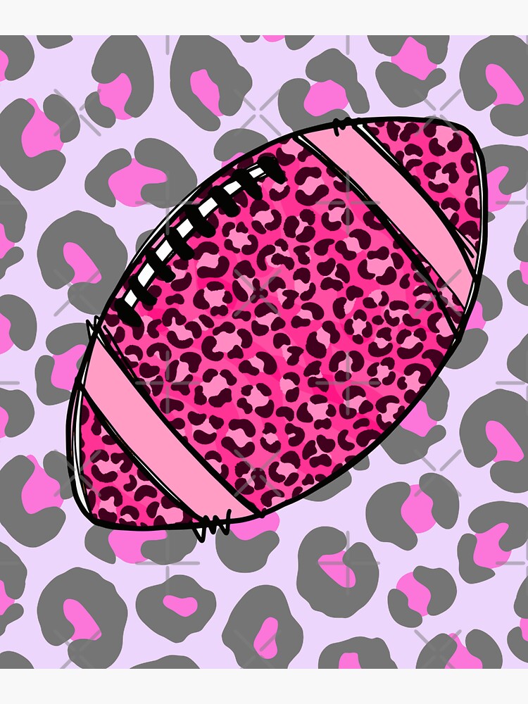 "Pink A rugby ball pink leopard rugby ball aesthetic" Sticker for Sale ...