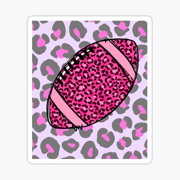 "Pink A rugby ball pink leopard rugby ball aesthetic" Sticker for Sale ...