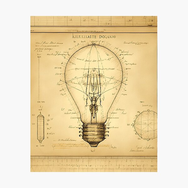 "Light bulb detailed technical drawing with measurements and ...