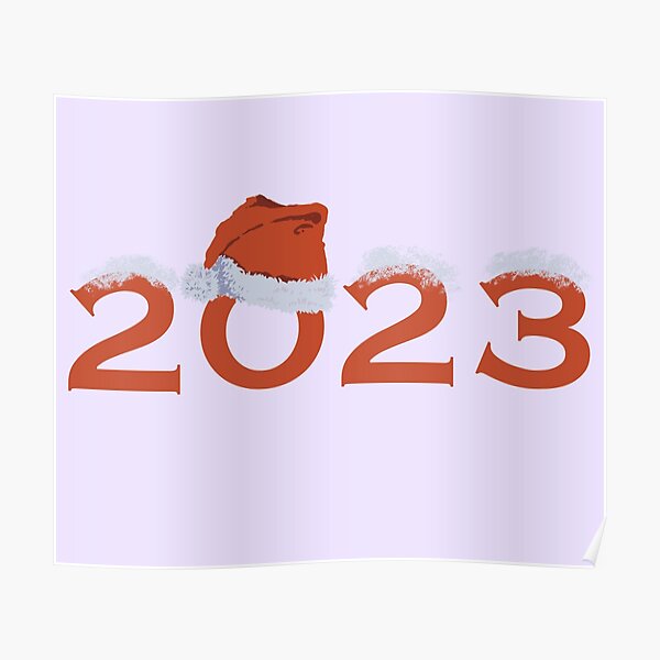 "Silvester new year red hat 2023 purple " Poster for Sale by Fransyn ...