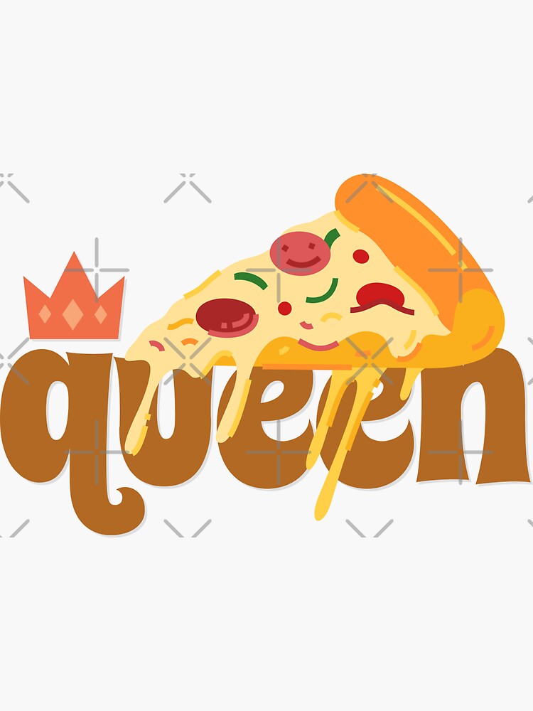 "Pizza Queen, ,vintage,funny pizza" Sticker for Sale by StayStar1 ...