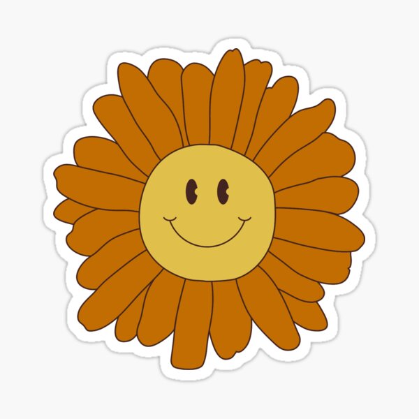"Burnt Orange Hippie Flower Sticker" Sticker for Sale by getxgroovy ...