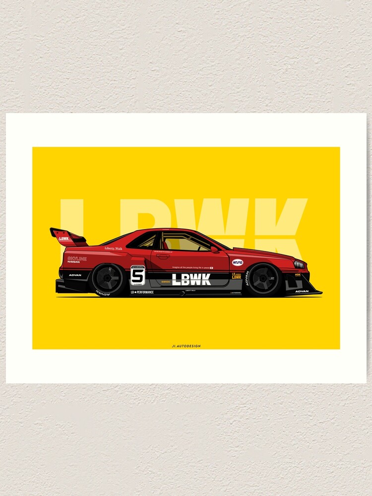 "Nissan Skyline R34 GT-R Liberty Walk Silhouette - Poster" Art Print ...