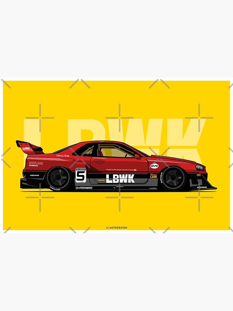 "Nissan Skyline R34 GT-R Liberty Walk Silhouette - Poster" Art Print ...