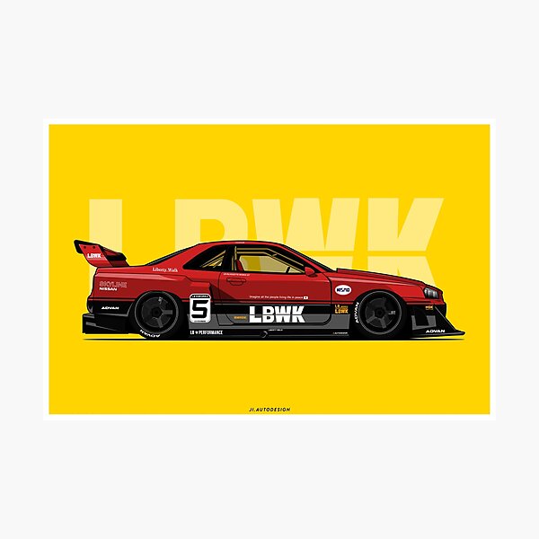 "Nissan Skyline R34 GT-R Liberty Walk Silhouette - Poster" Fotodruck ...