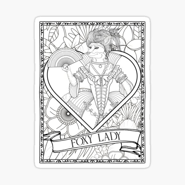 "Foxy Lady Fantasy Animal Fox Lover For Wife & Girlfiend" Sticker for ...