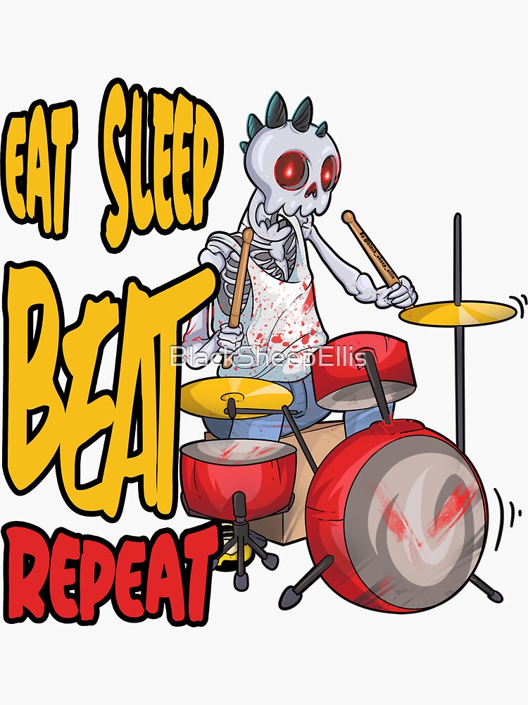 "Eat Sleep Beat Repeat Metal Head" Sticker for Sale by BlackSheepEllis ...