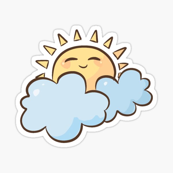 "Happy Sun and Cloud Sticker " Sticker for Sale by chloeluvsyou | Redbubble