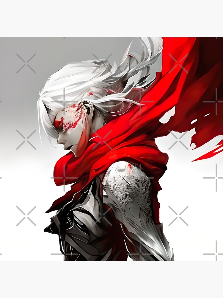 "Red Swordsman, Anime Aesthetic, Original Art Print, Gift for anime art ...