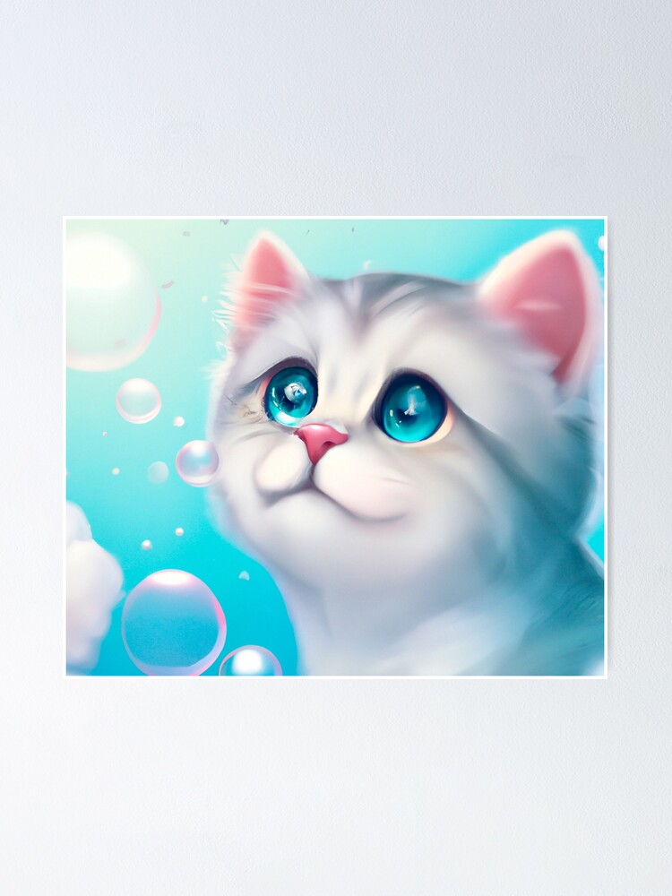 "Cute Cat" Poster for Sale by timegraf | Redbubble