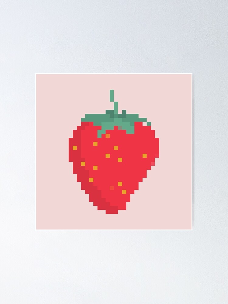 "Strawberry Pixel Art" Poster for Sale by christinegames | Redbubble