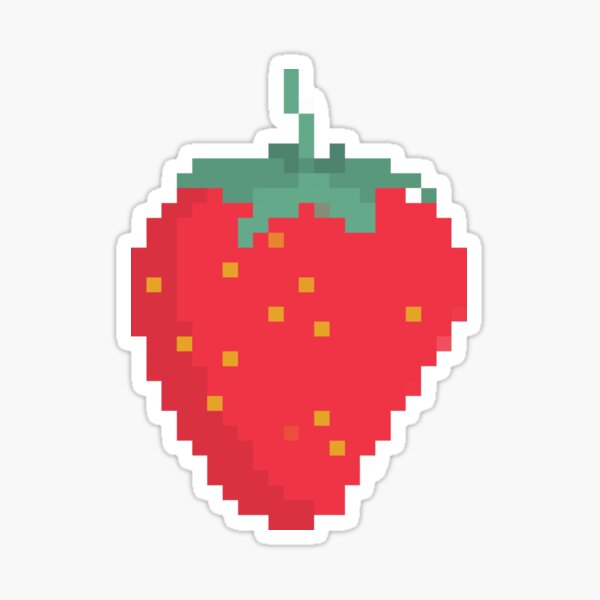 "Strawberry Pixel Art" Sticker for Sale by christinegames | Redbubble