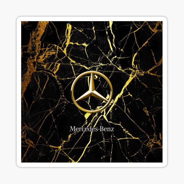 "Mercedes-Benz Gold Marble" Sticker for Sale by cinoexstore | Redbubble