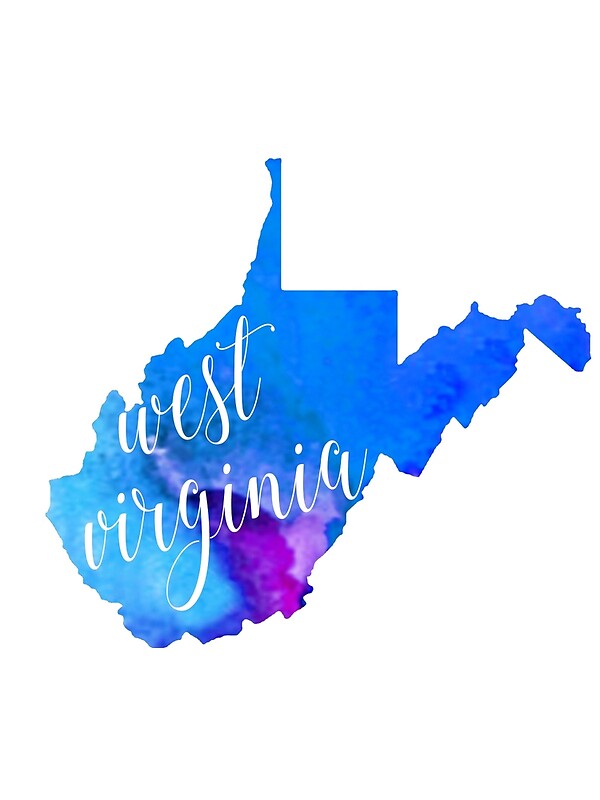 "West Virginia - Blue Watercolor" by BohemianDesignz | Redbubble