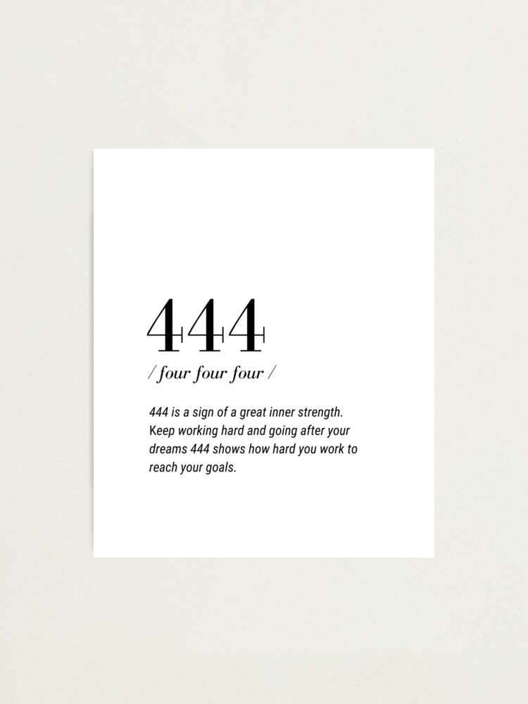 Lámina fotográfica «444 Numerología de números de ángeles 444 ...